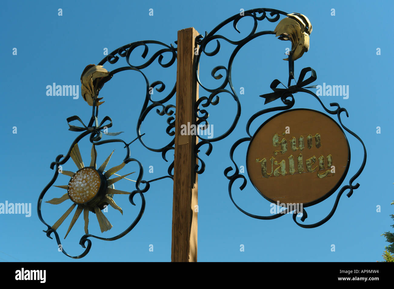 AJD50642, Sun Valley, ID, Idaho, Sun Valley sign Stock Photo - Alamy