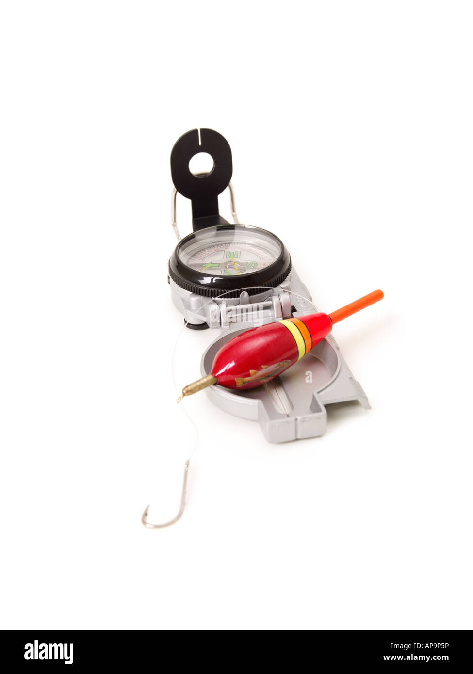 Compass and fishing float Stock Photo - Alamy