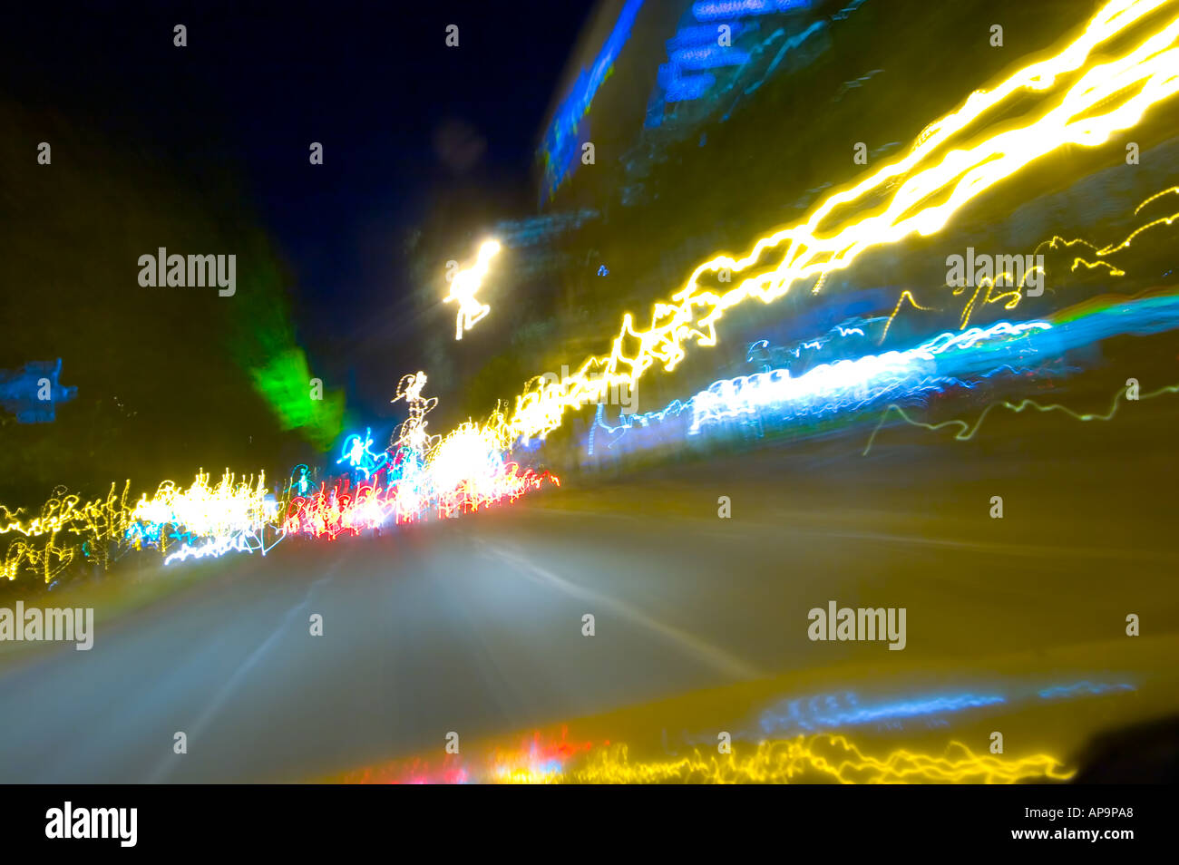 Los angeles downtown night fast hi-res stock photography and images - Alamy