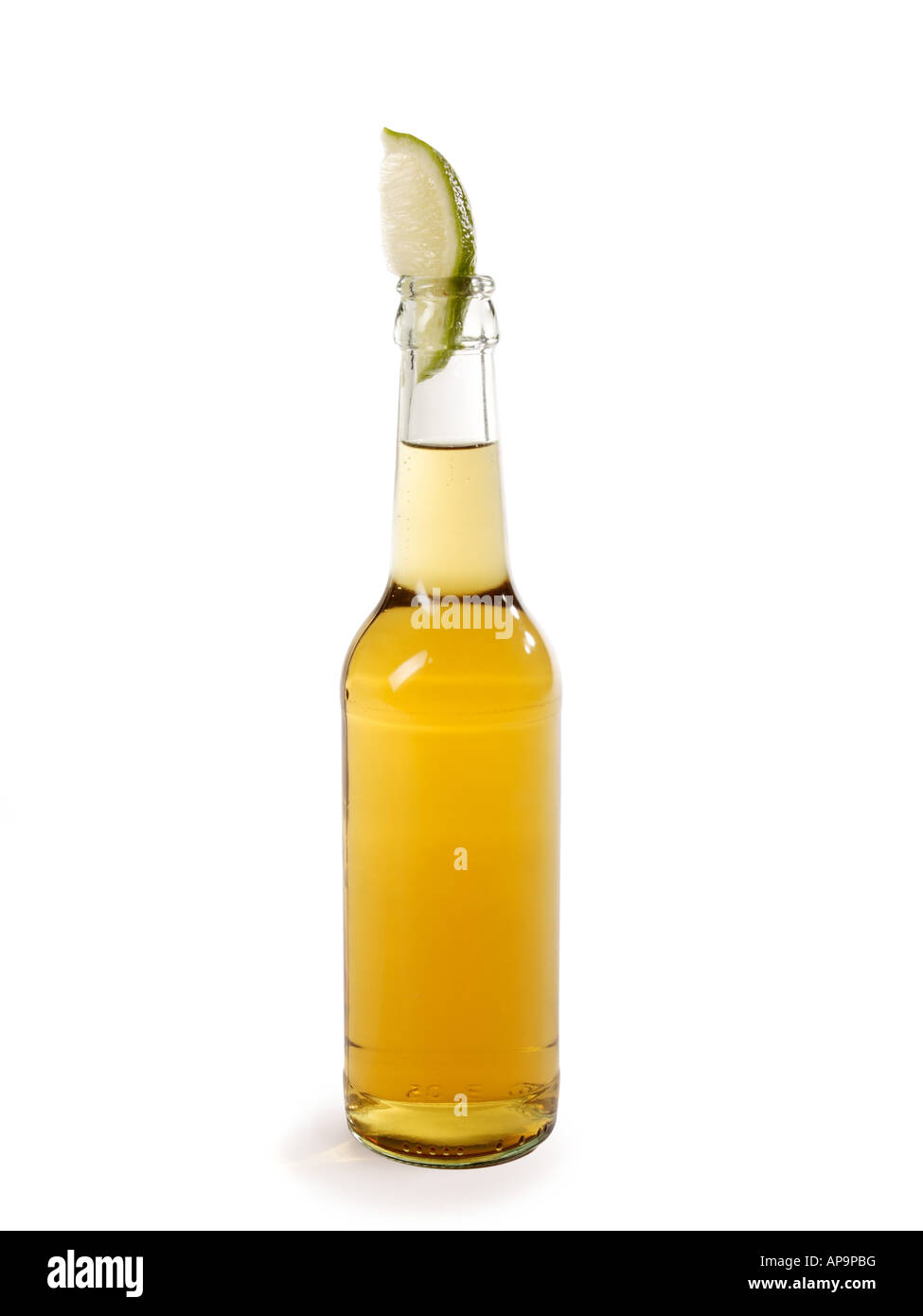 Bottle of lager and slice of lime Stock Photo - Alamy