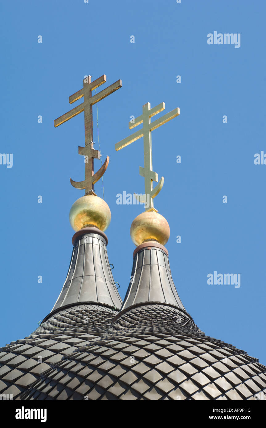 Russian Orthodox Church Crosses on Cupolas Stock Photo - Alamy