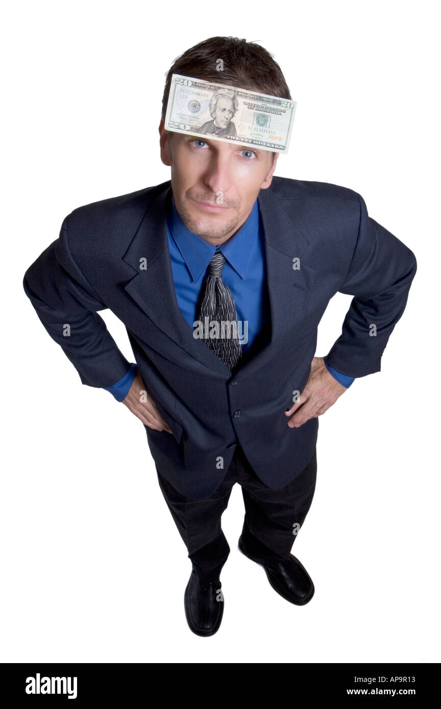 Man money forehead hi-res stock photography and images - Alamy