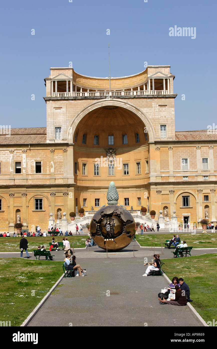 Courtyard of the Pigna The Broken World bronze sphere Vatican Museum ...