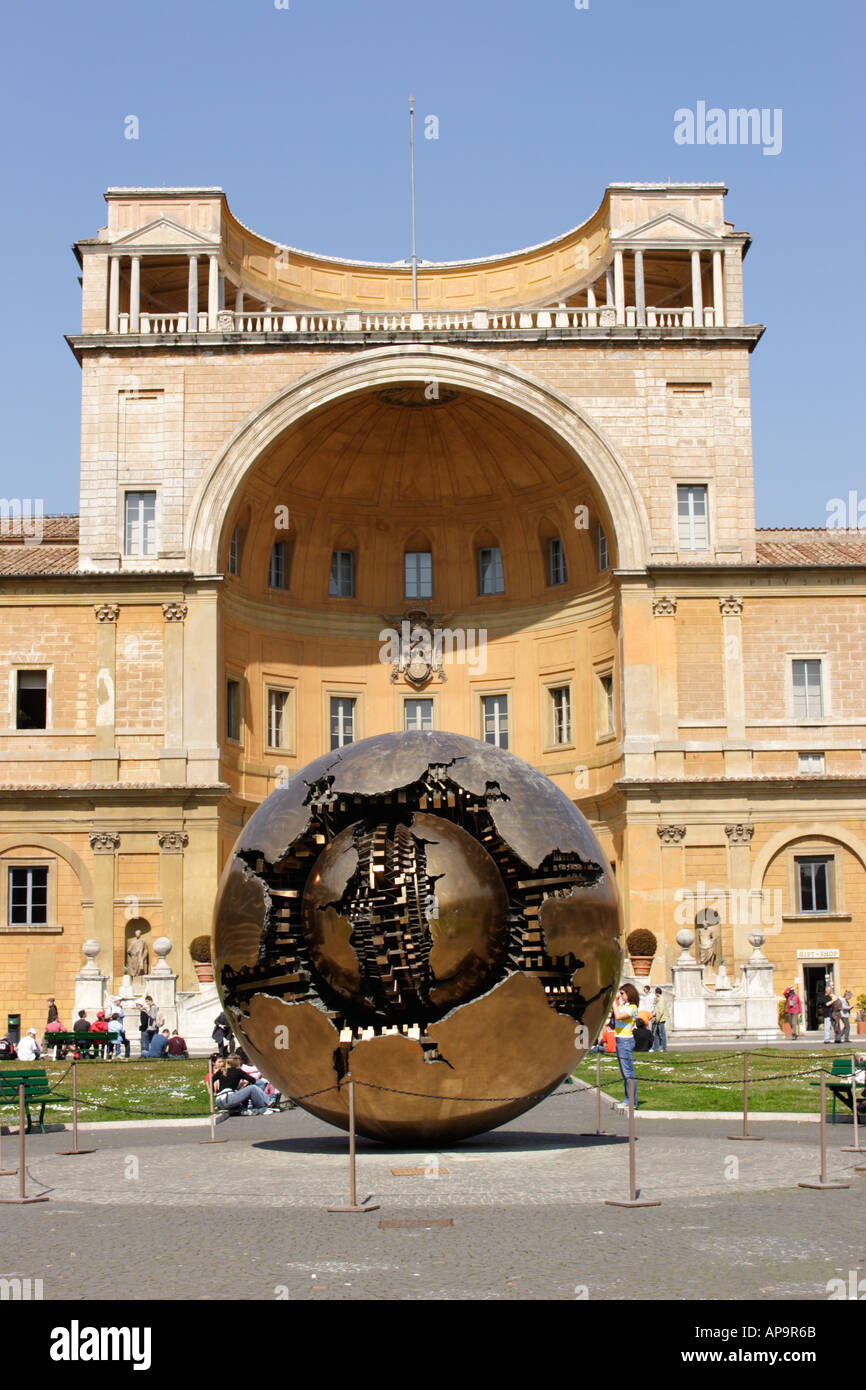 Courtyard of the Pigna The Broken World bronze sphere Vatican Museum ...