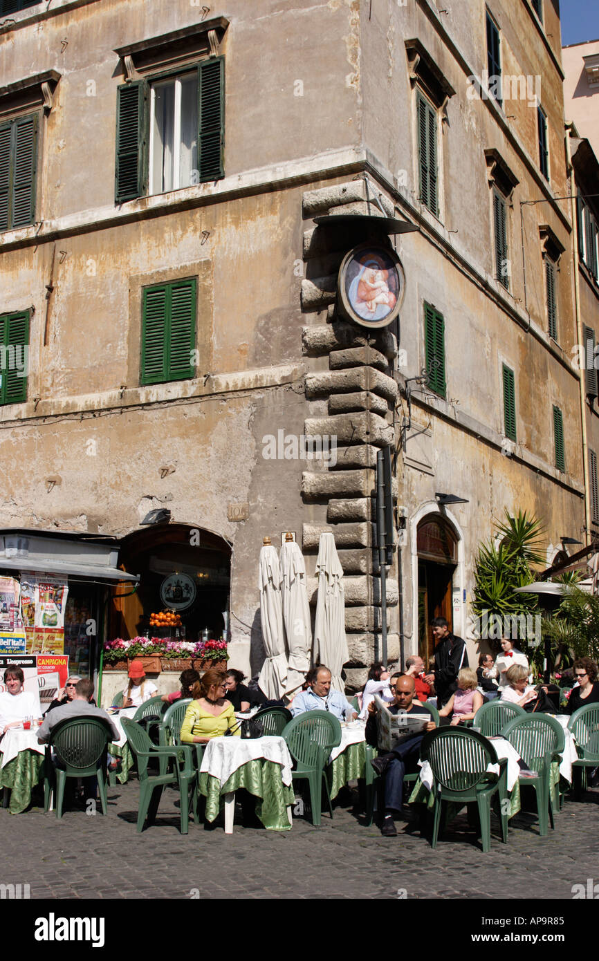Outdoor cafe Piazza Farnese Rome Italy Stock Photo - Alamy