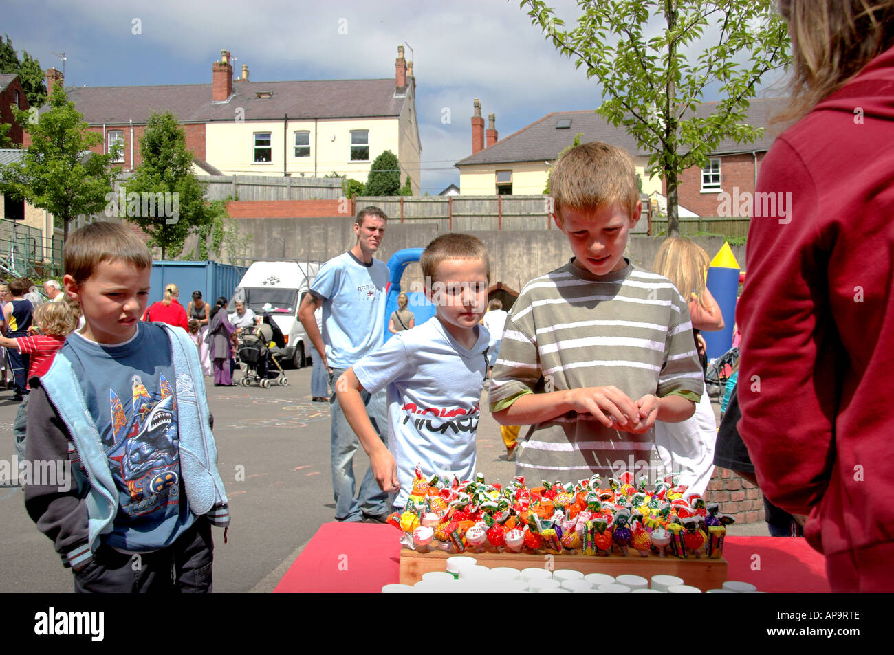 Boys at Lucky Lollipop Stall Clytha School Fete Newport South East ...