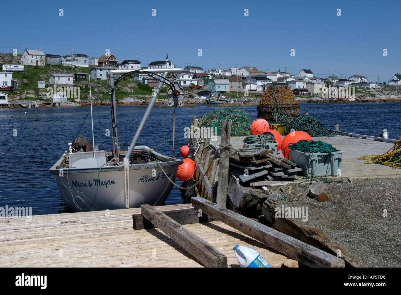 Small fishing boat at Greenspond Outport fishing harbour on the ...