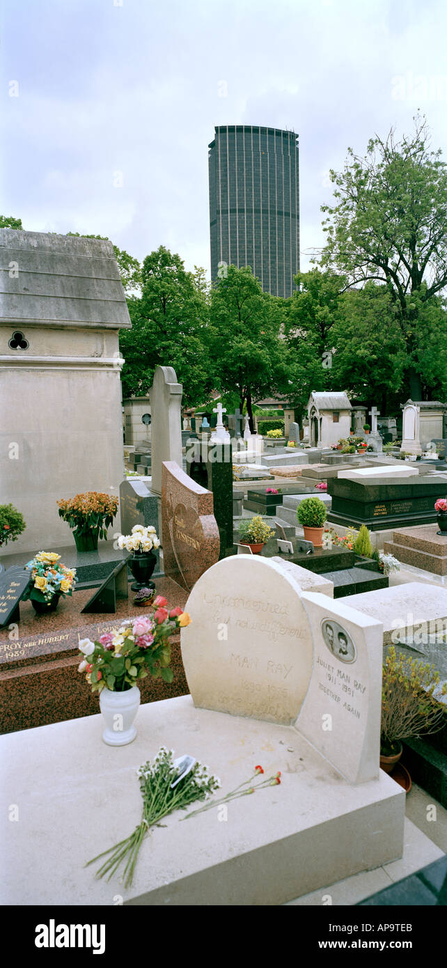 Man Ray grave in the Montparnasse Cemetery in the city of Paris In ...