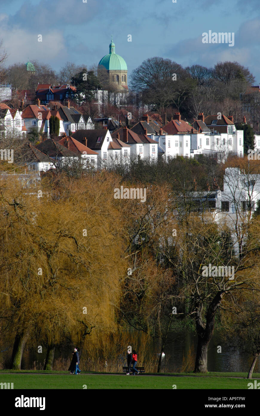 View towards Highgate from Hampstead Heath London England Stock Photo ...