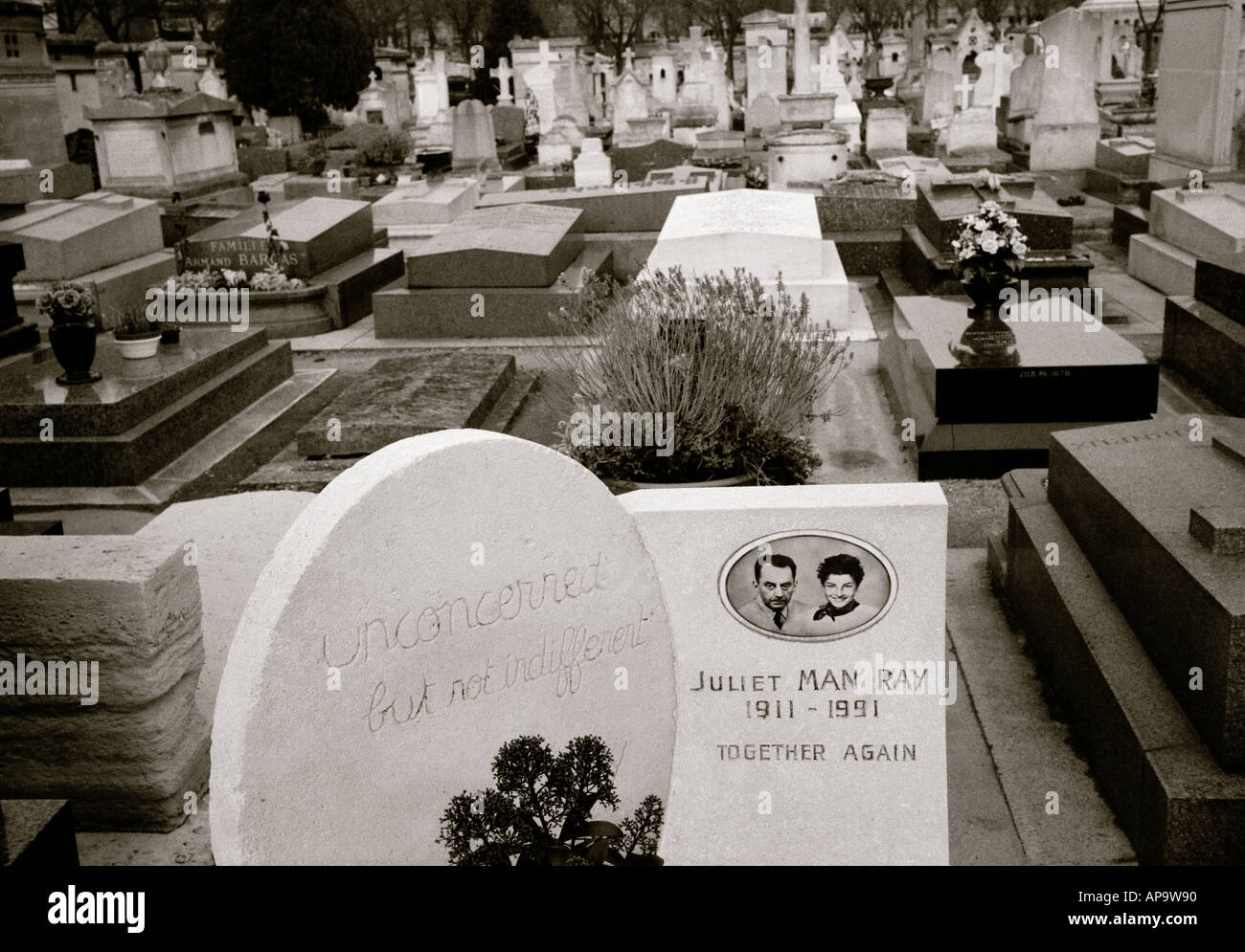 Man Ray grave at Montparnasse Cemetery in the city of Paris In France ...