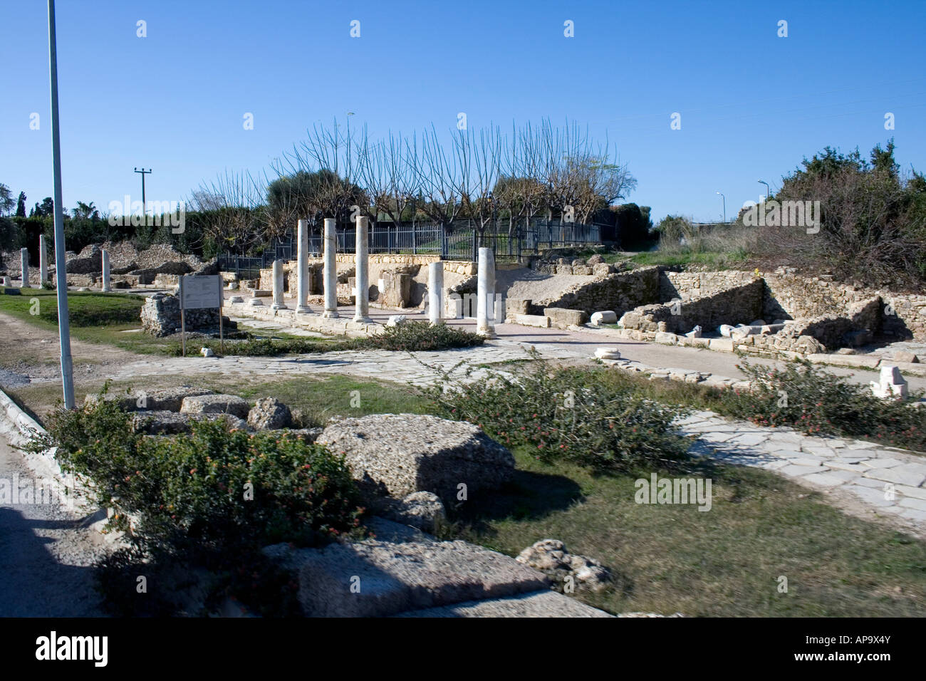 Restoration of the ancient Roman settlement in the city of Side Stock ...