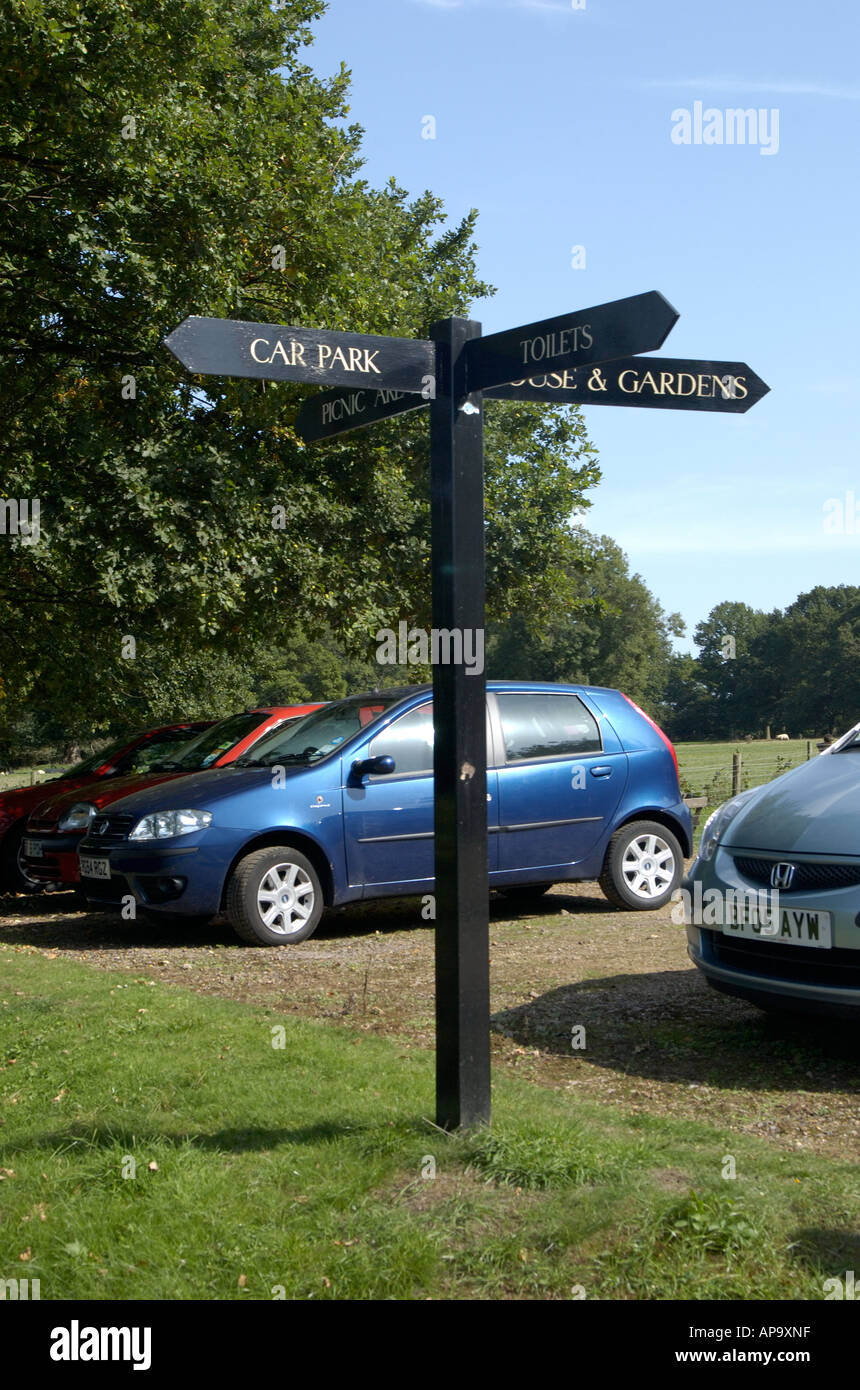 Direction Signpost in Car Park, England, UK Stock Photo - Alamy