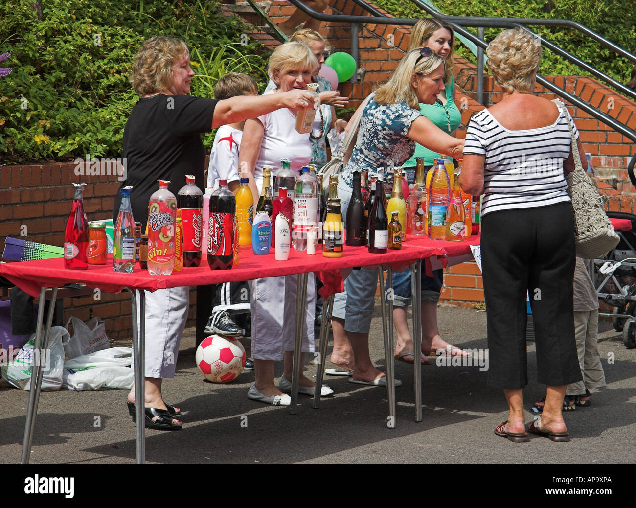 People at Tombola Stall Clytha School Fete Newport South East Wales ...