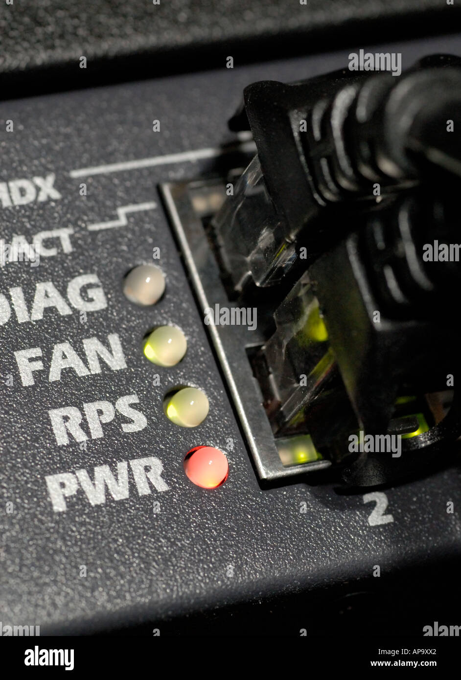 Ethernet network cables plugged into a server Stock Photo - Alamy