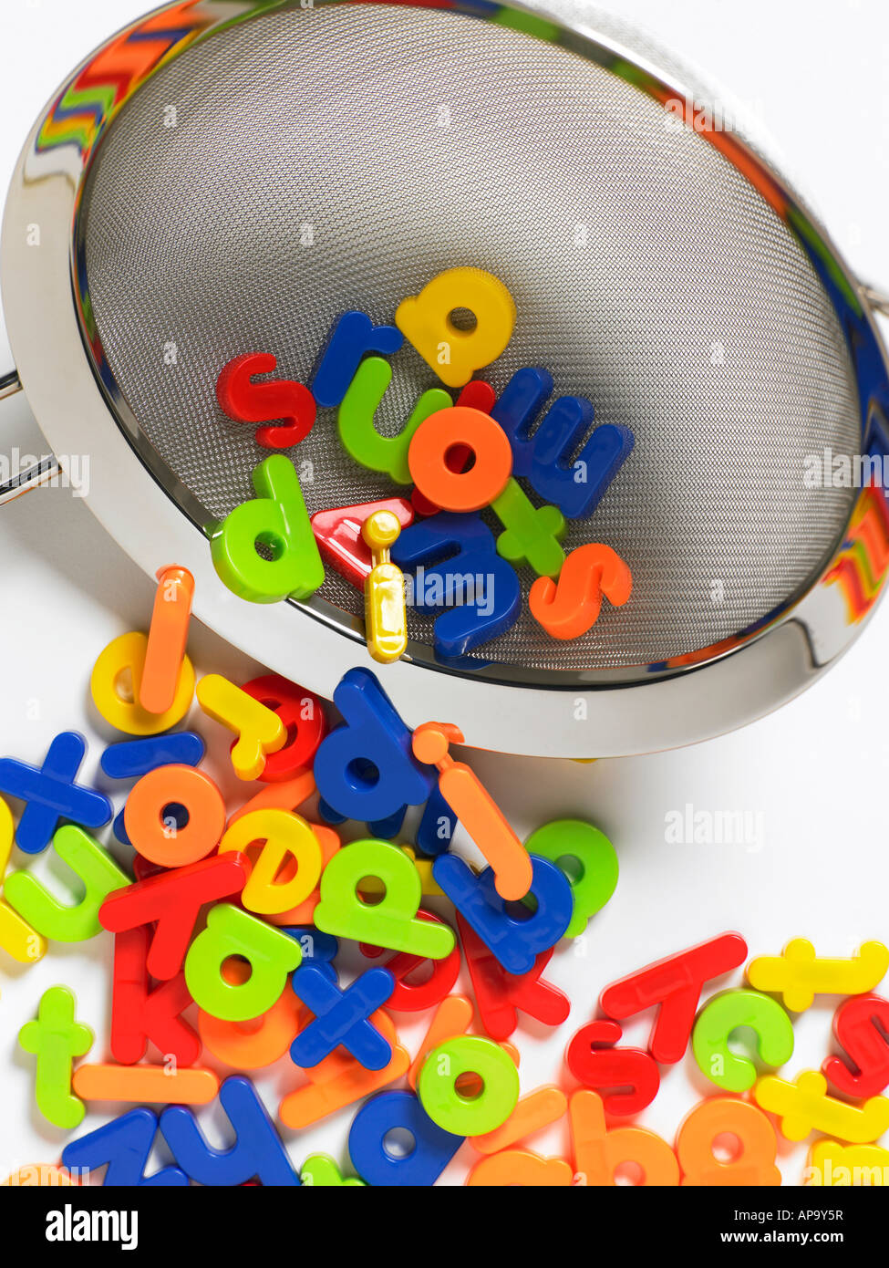colander with letters Stock Photo - Alamy