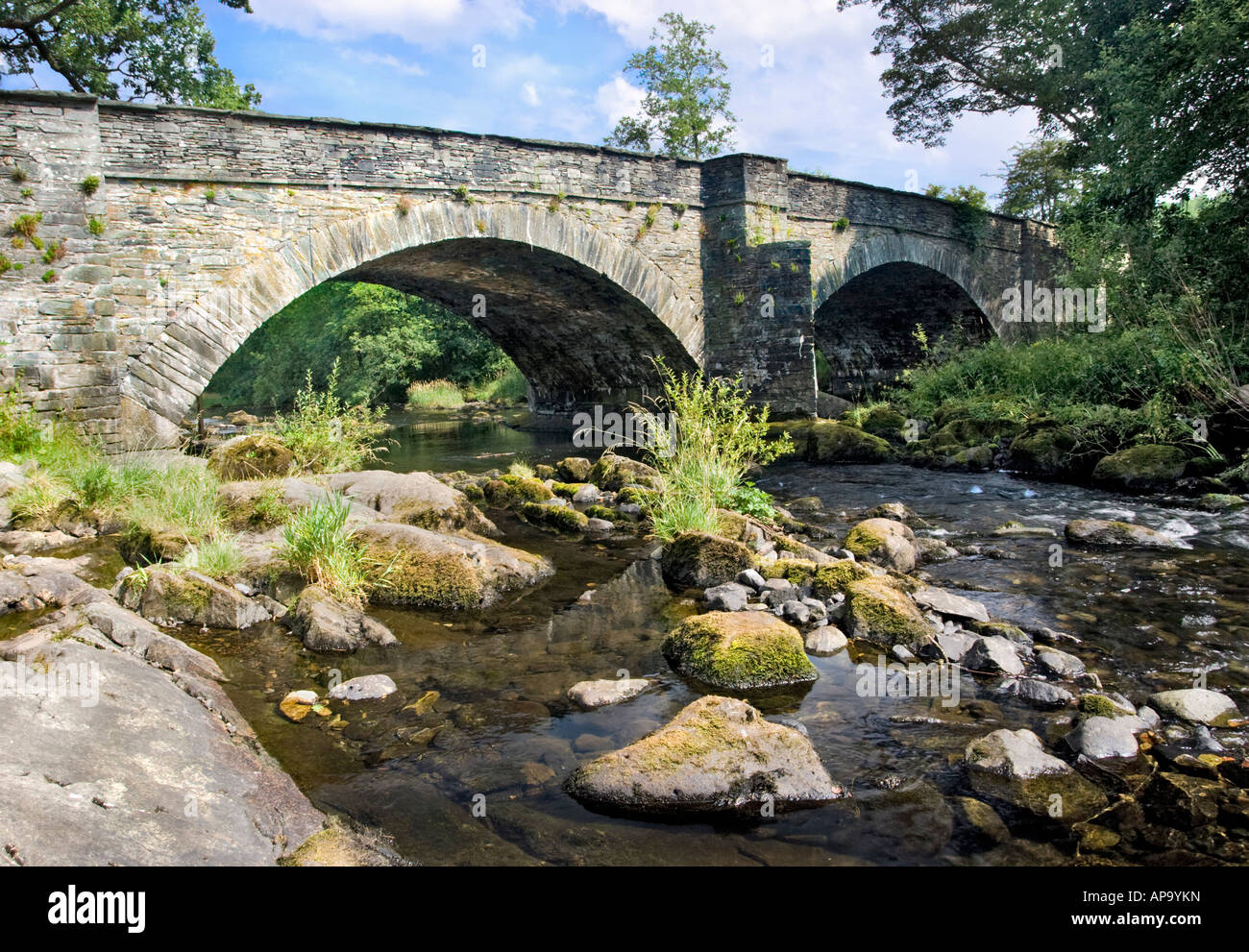 The bridge over the River Brathay at Skelwith Bridge in the Lake ...