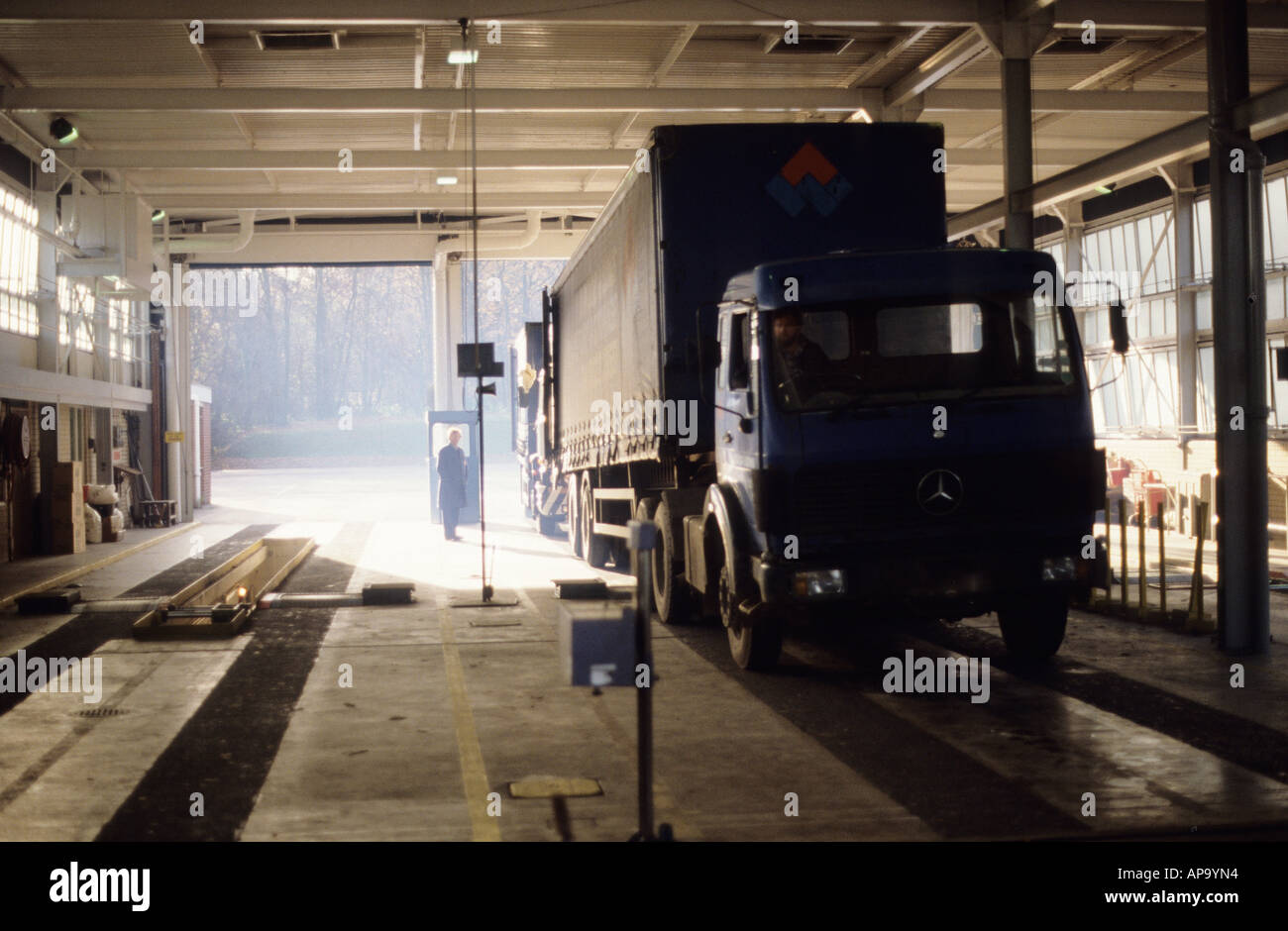 Truck in Department of Transport testing station having inspection for ...
