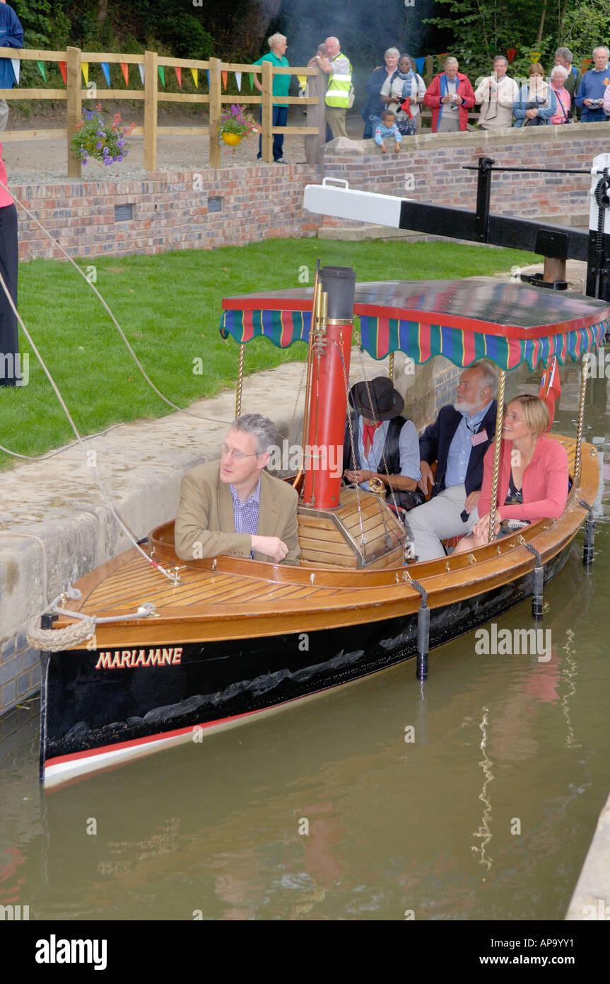 Lembit Opik MP Arriving by Boat Official Opening Ceremony Newhouse Lock ...