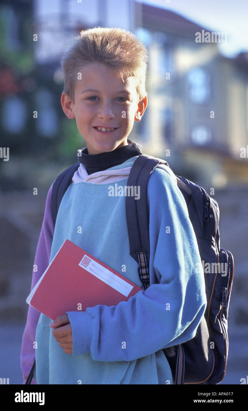 BOY ON HIS WAY TO SCHOOL Stock Photo - Alamy