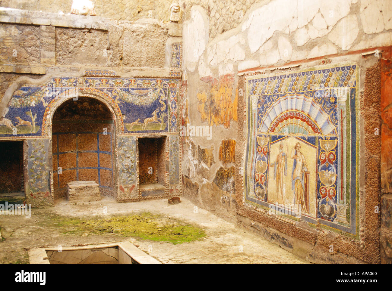 Herculaneum house of neptune and amphitrite mosaic hi-res stock ...