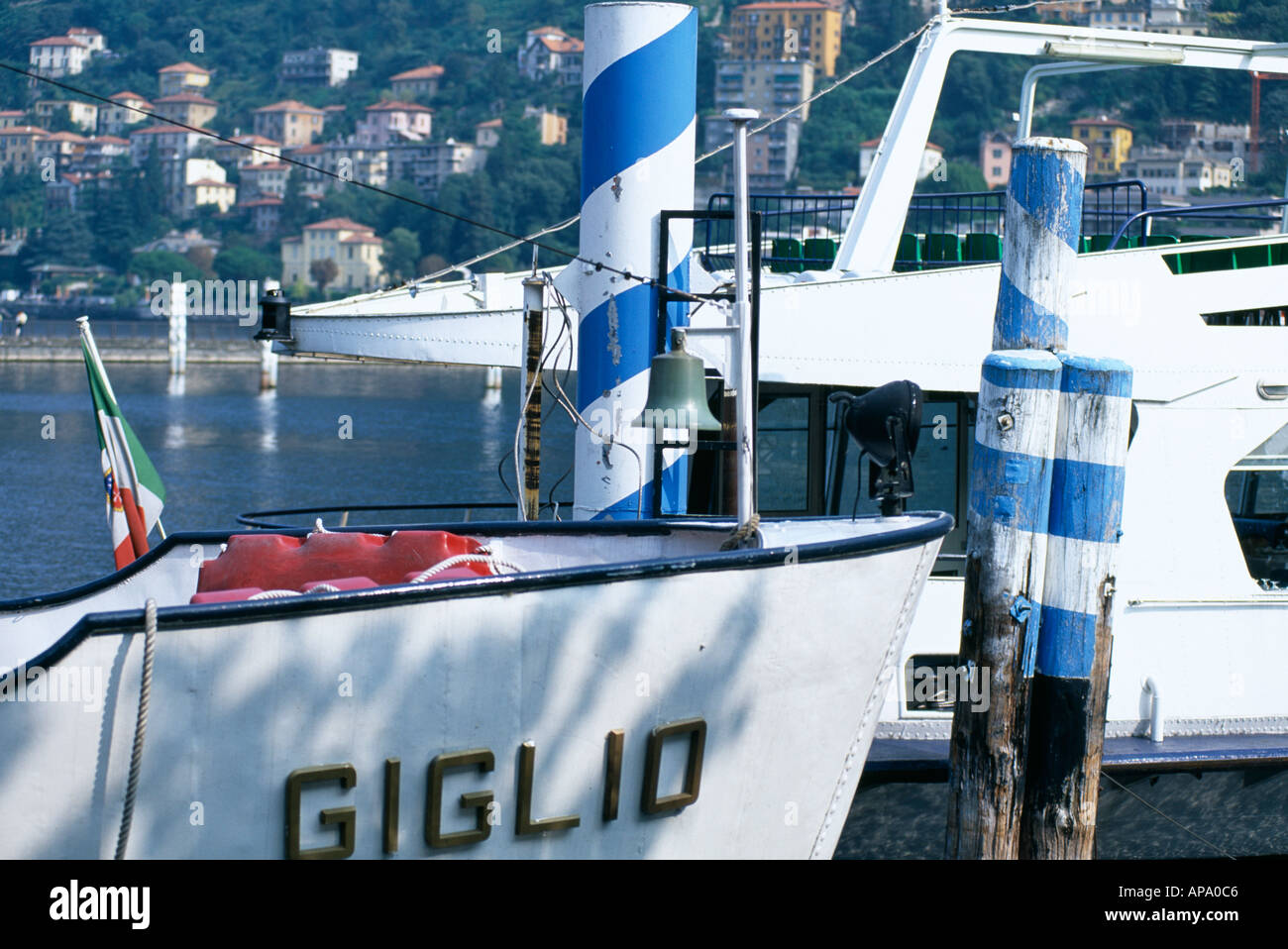 Tour boats at Como on Lake Como Italy Stock Photo - Alamy