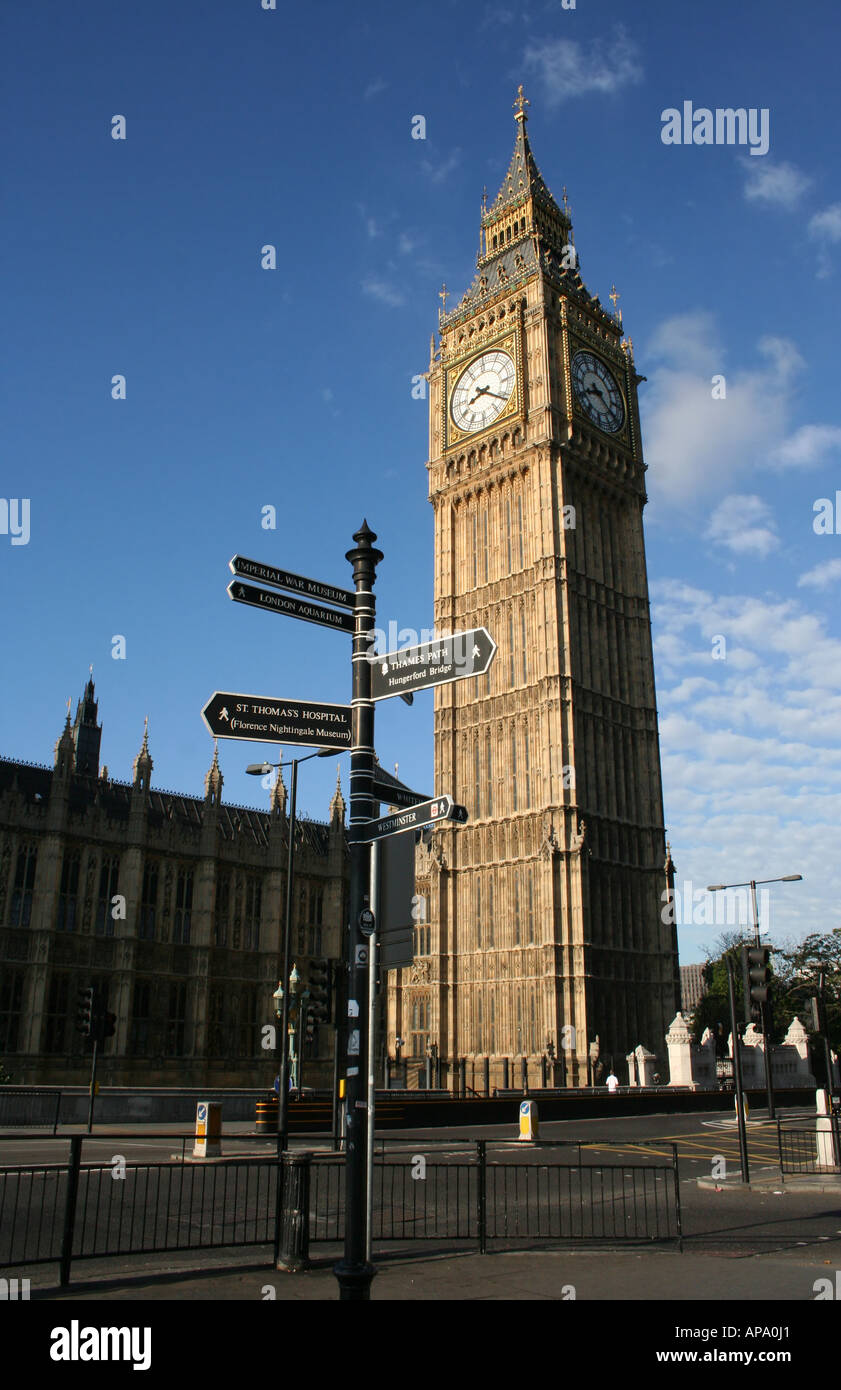 Signpost St Stephen tower signpost palace of westminster signpost big ...