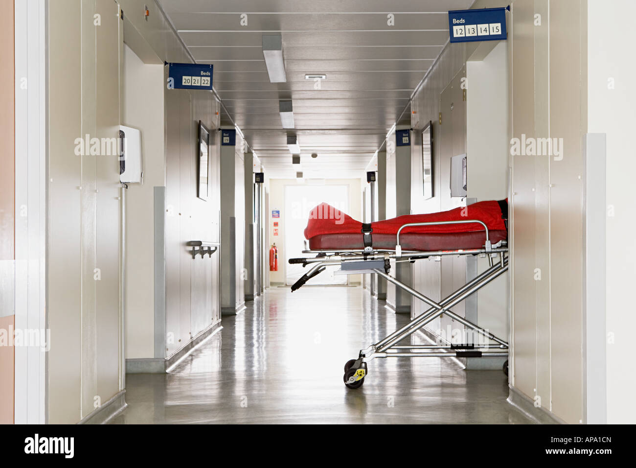 Patient left in a hospital corridor Stock Photo - Alamy
