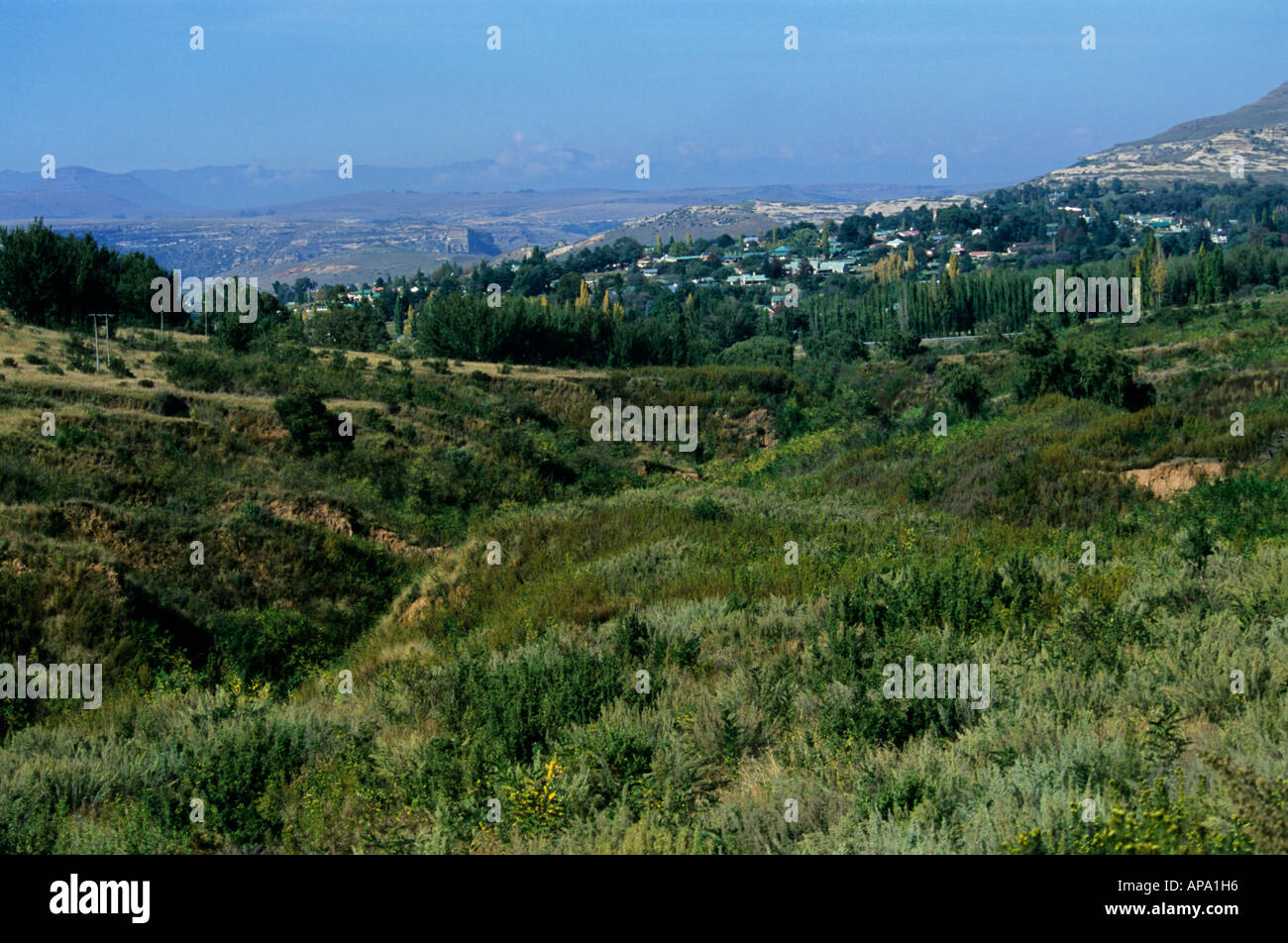 Scenic view of iconic Clarens town in Eastern Free State South Africa ...