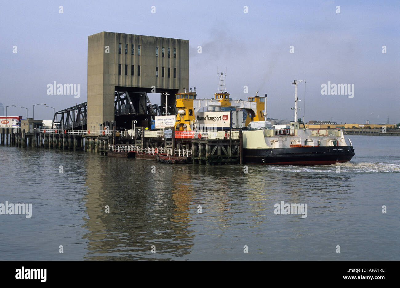 The old Woolwich ferry berthing at North Woolwich on the Banks of the ...