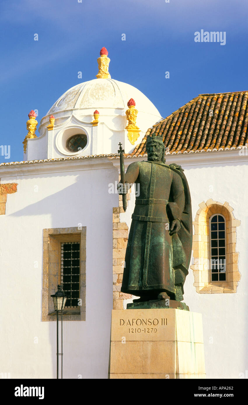 Portugal, Faro: Statue of King Afonso III and Town Museum at the Praca ...
