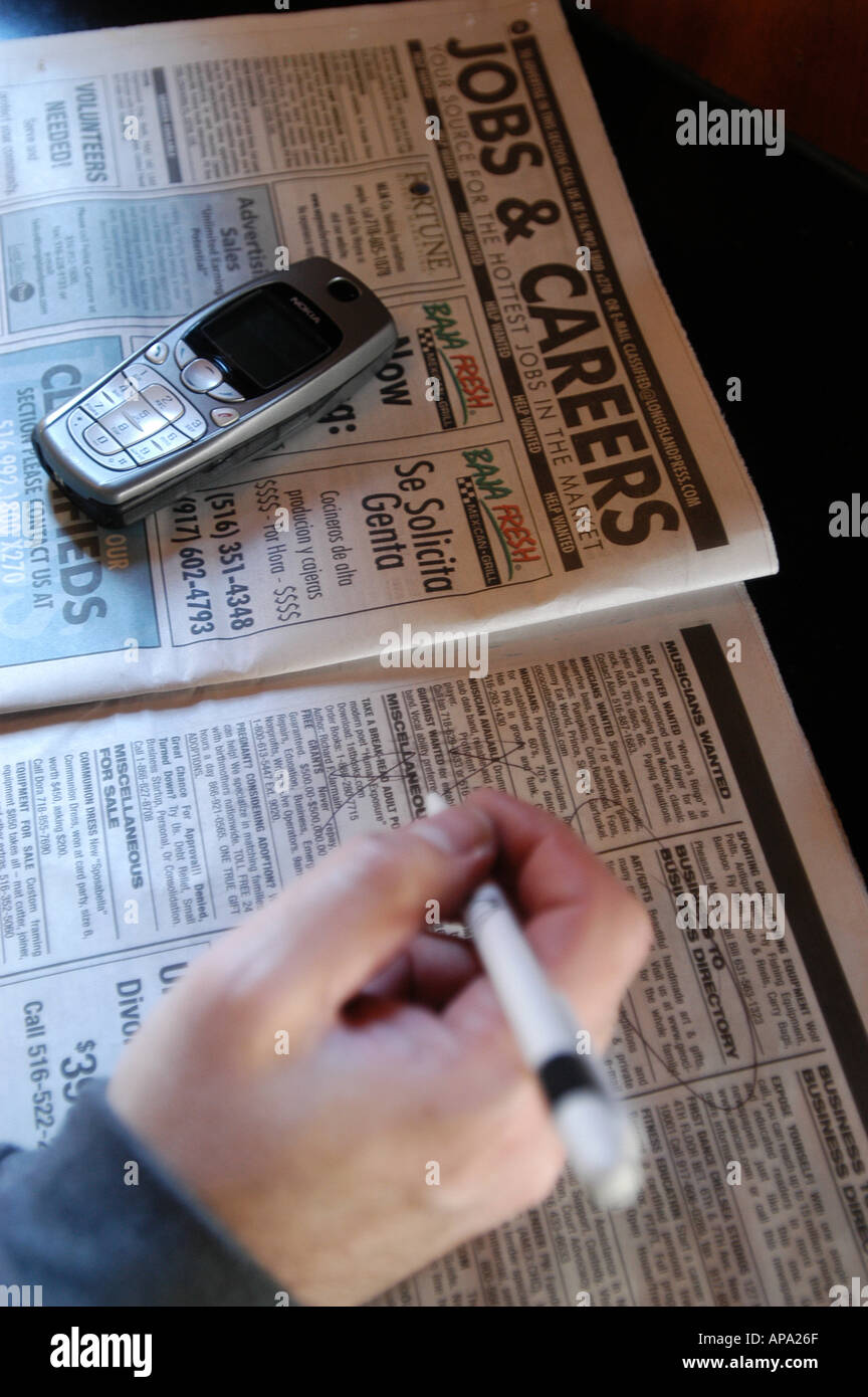 Job search section in newspaper hi-res stock photography and images - Alamy