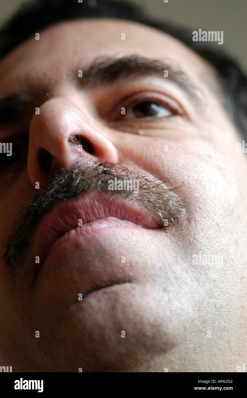 Portrait of a man with a worrisome look on his face Stock Photo - Alamy