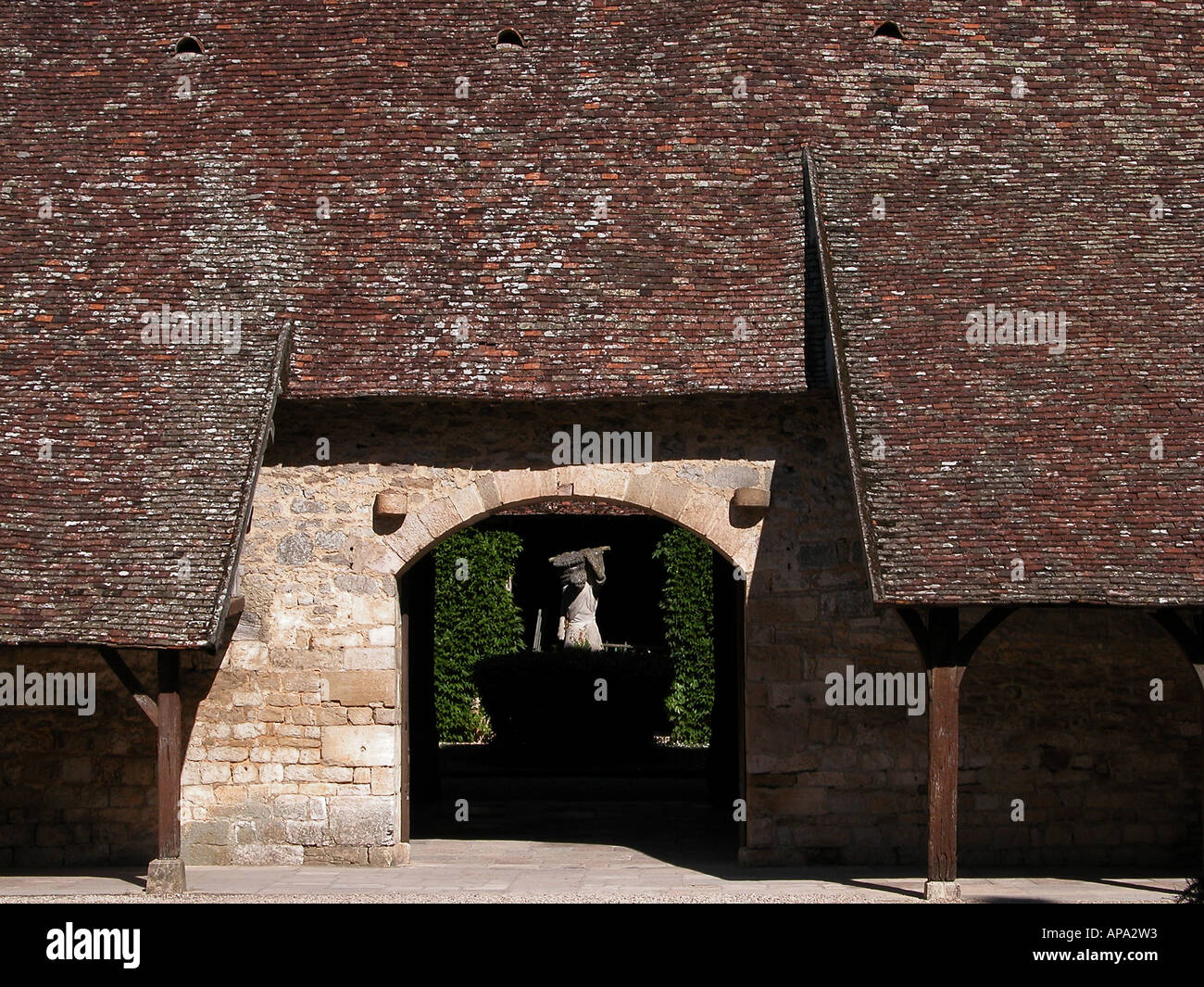 French wine route bourgogne archway medieval farm building hi-res stock ...