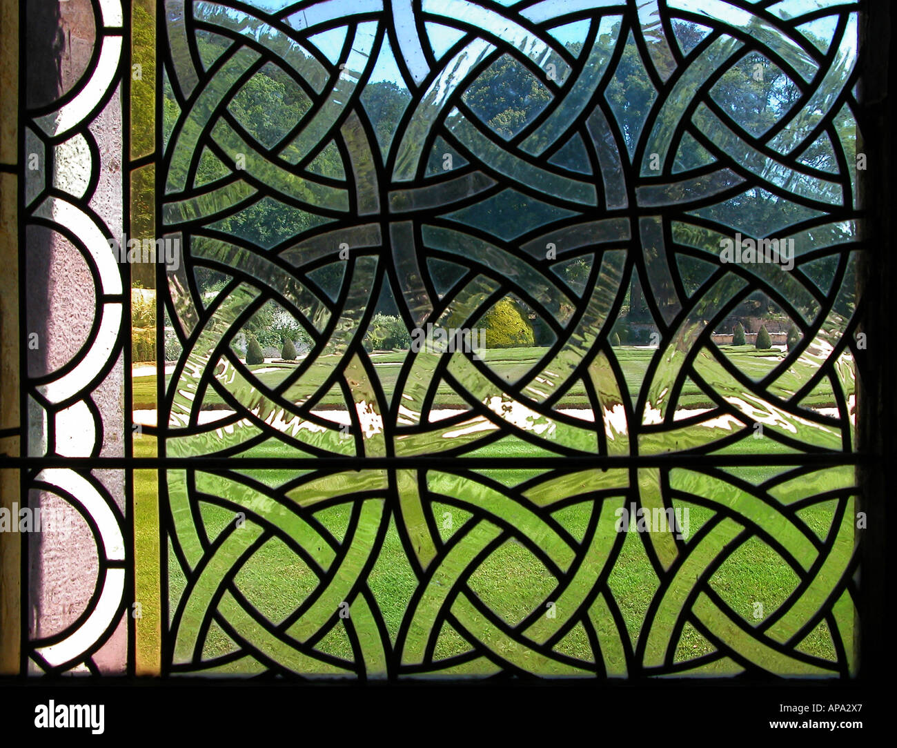 medieval leaded window at Abbaye de Fontenay Burgundy France Stock ...