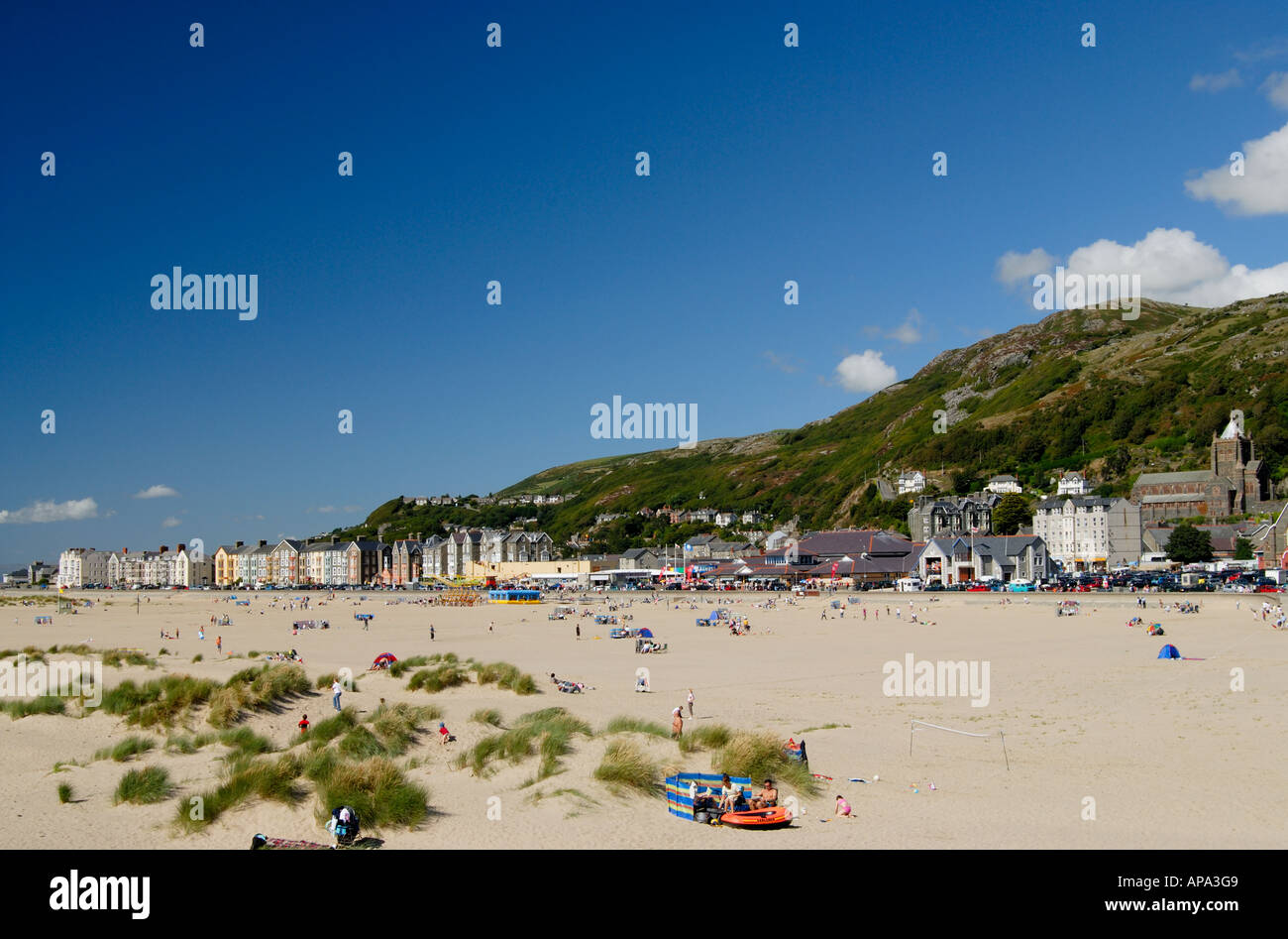 Seafront and Beach in Summer Barmouth North West Wales Stock Photo - Alamy