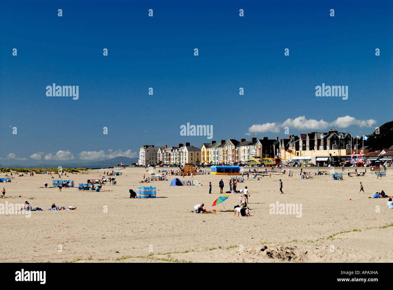 Seafront and Beach in Summer Barmouth North West Wales Stock Photo - Alamy