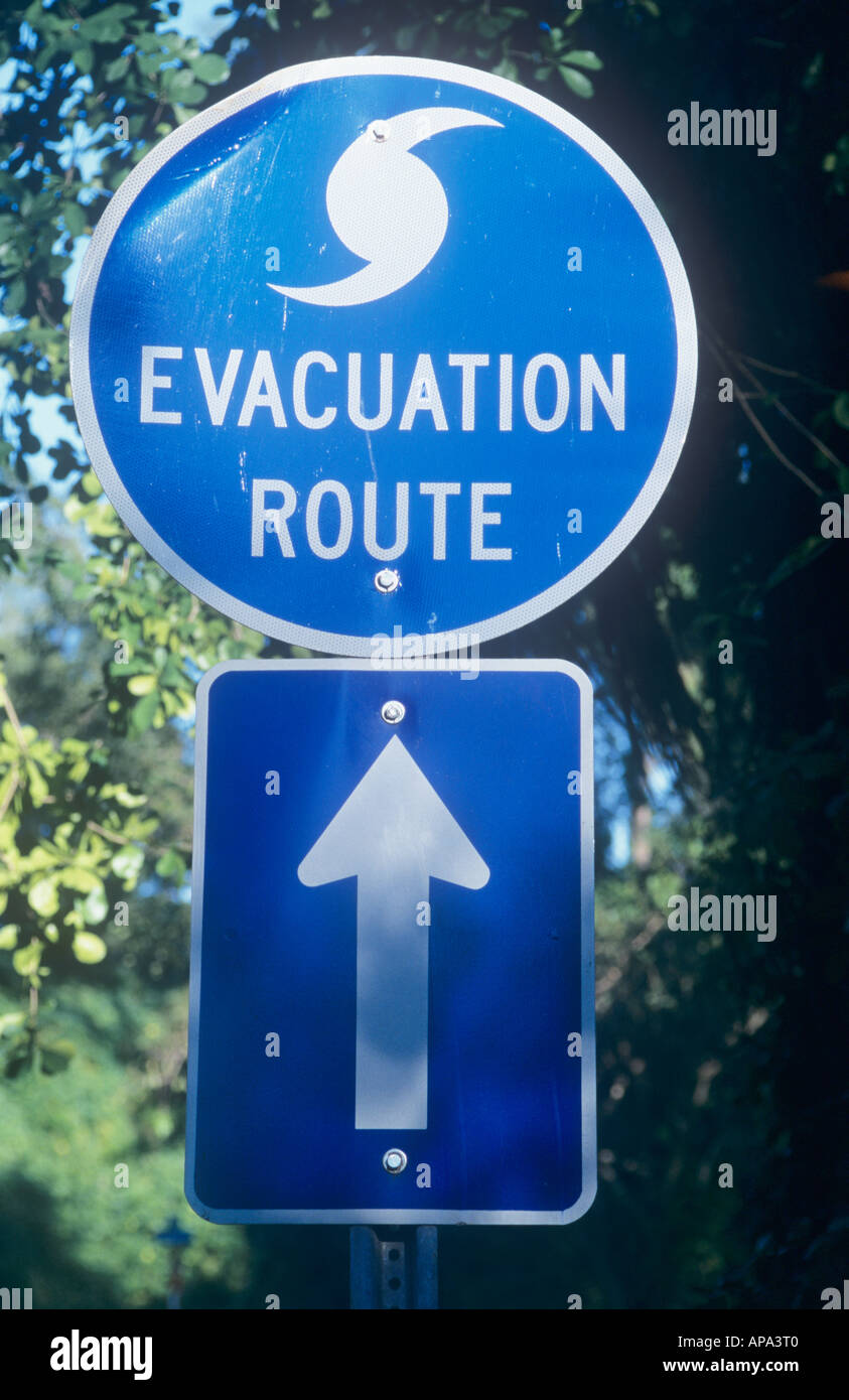 Hurricane evacuation route sign, Florida, USA Stock Photo - Alamy