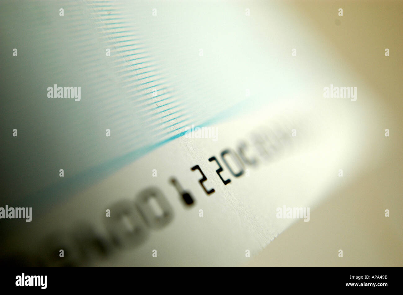 Close up blue check cheque numbers Stock Photo - Alamy