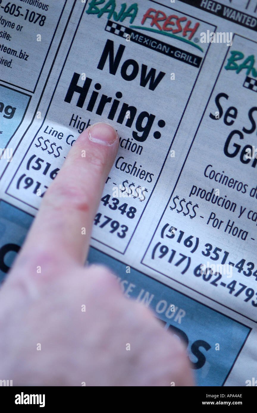 Job search section in newspaper hi-res stock photography and images - Alamy