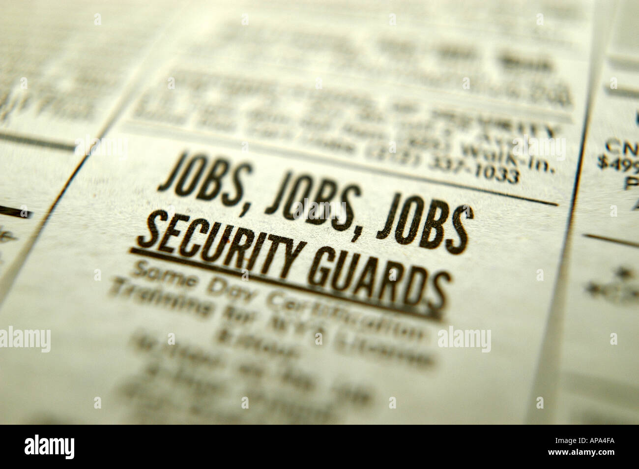 Close-up of the Classified Section of a newspaper Stock Photo - Alamy