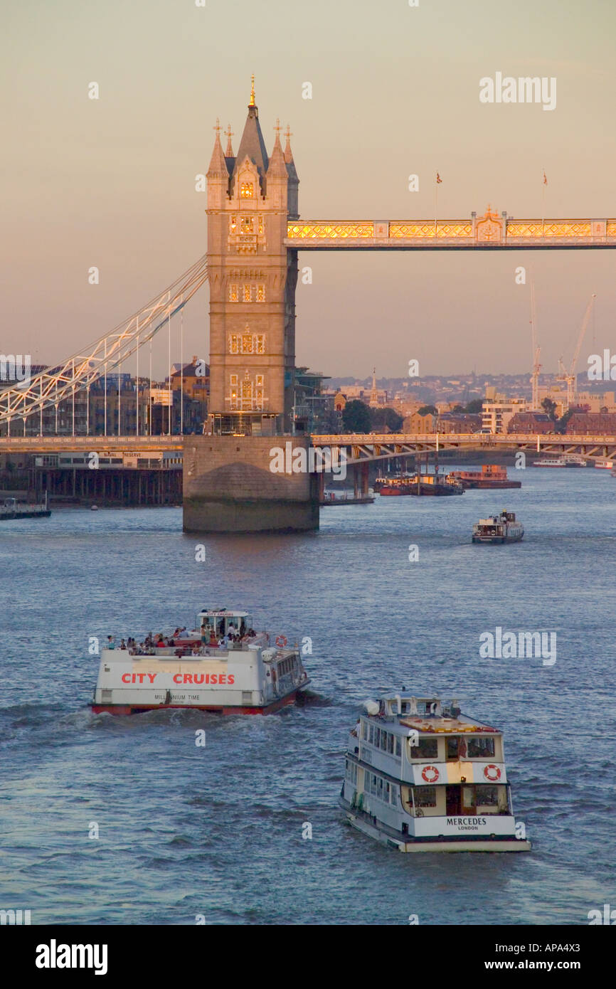 Tower bridge and the pool of London at Sunset Stock Photo - Alamy