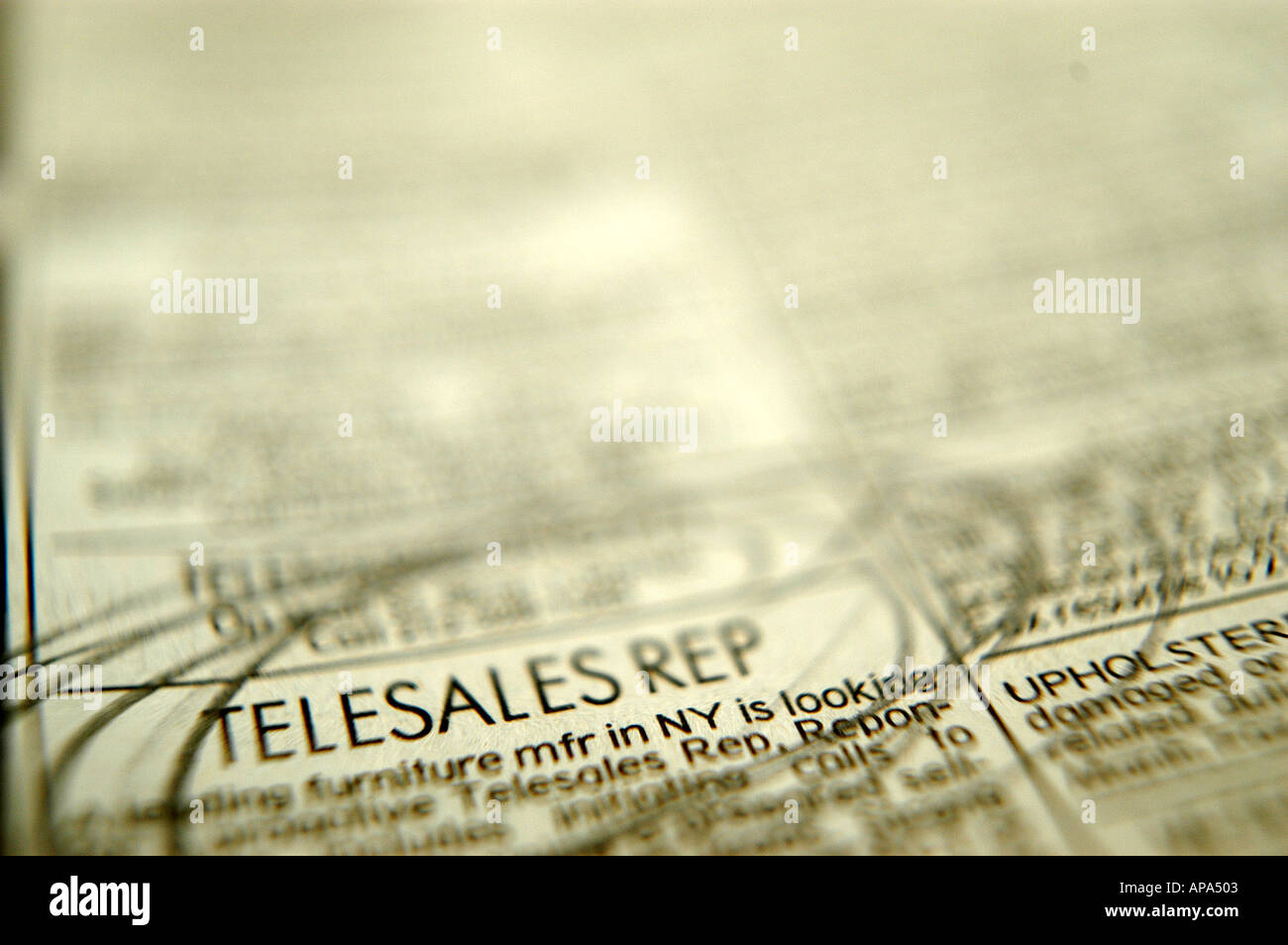 Close-up of the Classified Section of a newspaper Stock Photo - Alamy