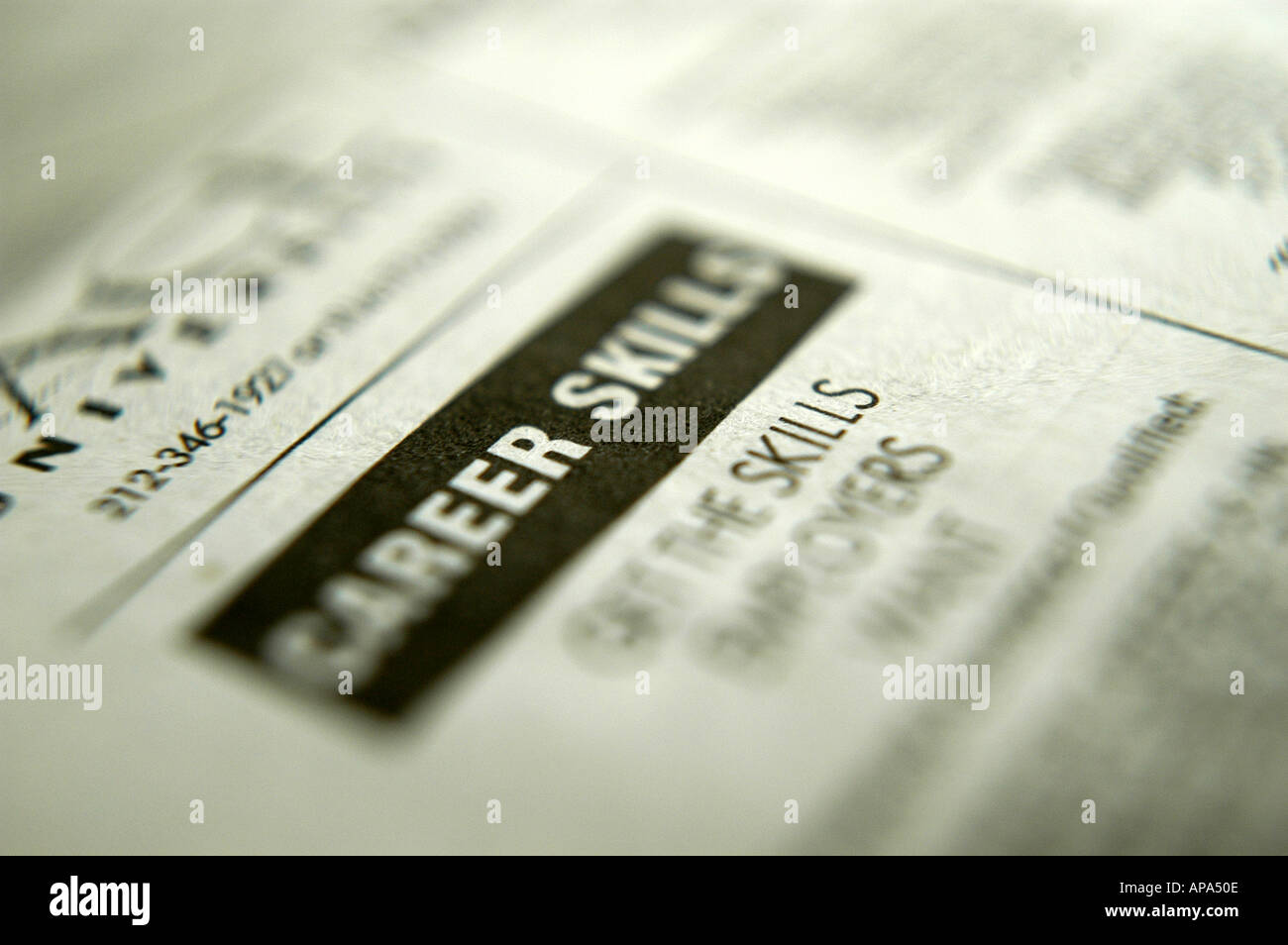 Close-up of the Classified Section of a newspaper Stock Photo - Alamy