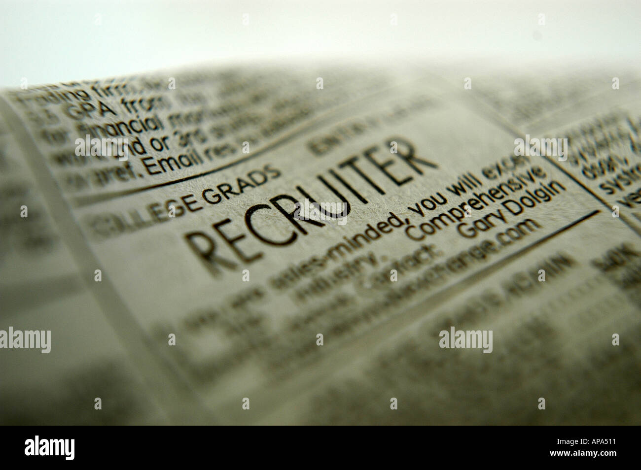 Close-up of the Classified Section of a newspaper Stock Photo - Alamy