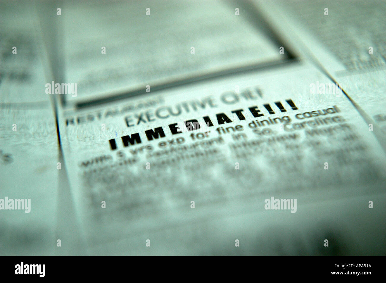 Close-up of the Classified Section of a newspaper Stock Photo - Alamy