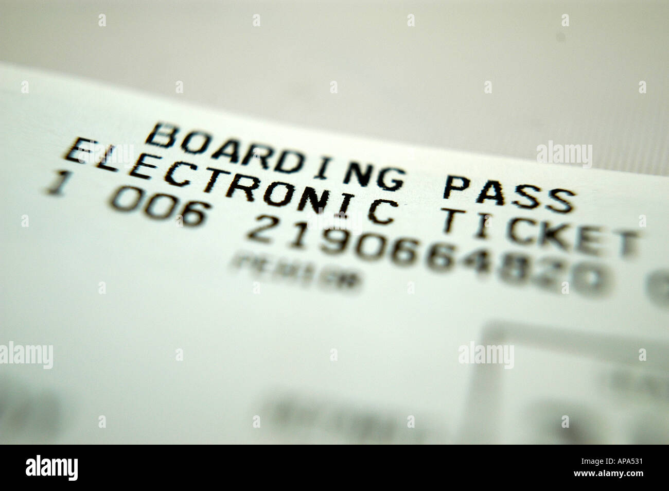 A close-up of a boarding pass Stock Photo - Alamy
