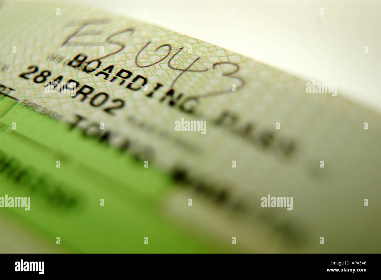 A close-up of a boarding pass Stock Photo - Alamy