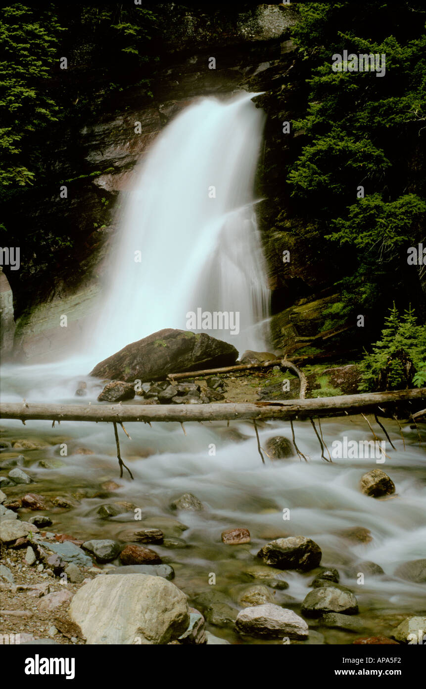 Baring Falls Sunrift Gorge Glacier National Park Montana Stock Photo ...