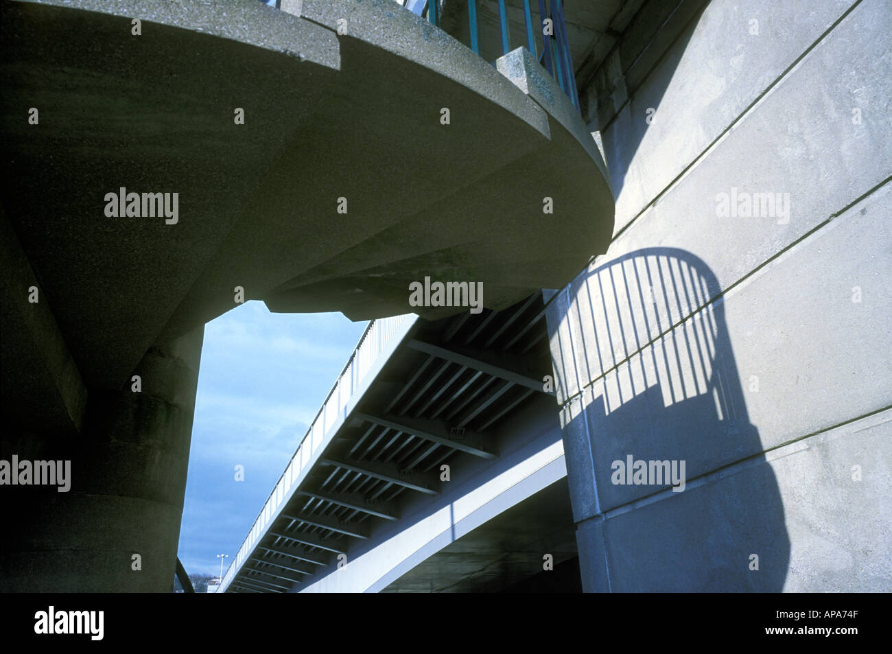 Spiral stairway leading to a flyover in Bristol Stock Photo - Alamy