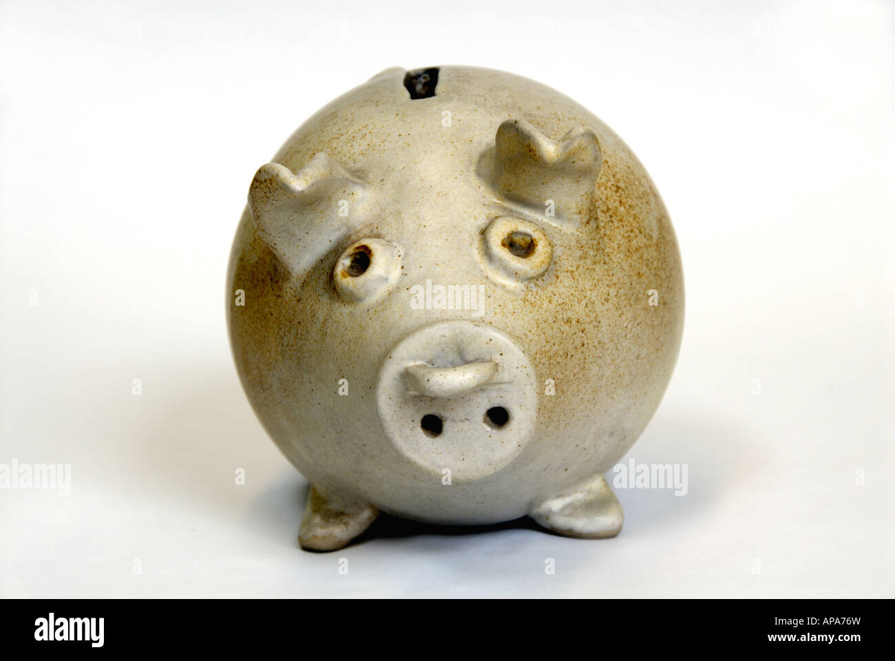 Ceramic pig moneybox designed and hand made by Leon King Stock Photo ...